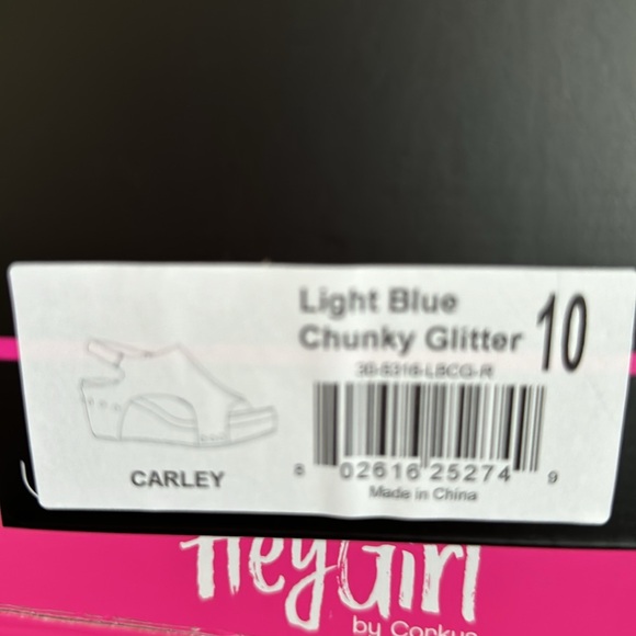 Corkys | Shoes | Corkys Carley Light Blue Chunky Glitter Wedge | Poshmark